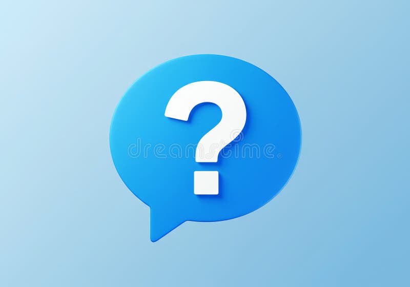 White Question Mark in Blue Speech Bubble FAQs Help and Support Stock ...