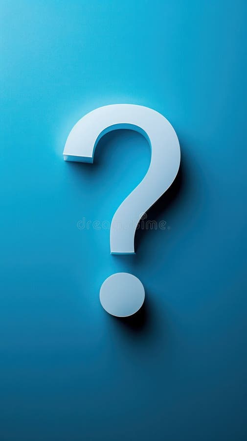 White Question Mark Casting a Shadow on Blue Backdrop, Questioning ...