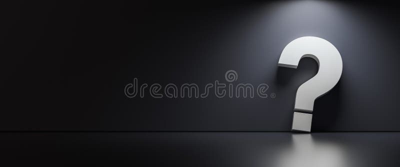 White Question Mark on Dark Gray Background with Empty Copy Space on ...