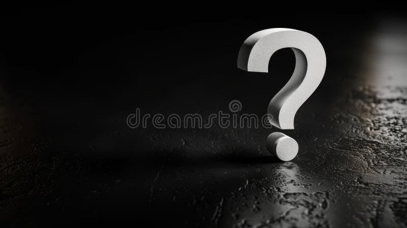 White Question Mark on Dark Surface - Mystery Concept Stock ...
