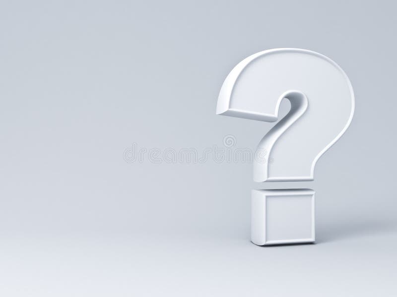 White Question Mark on Grey Background with Shadow and Blank Space ...