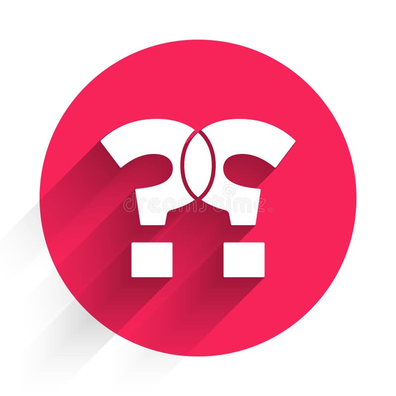 White Question Mark Icon Isolated with Long Shadow. FAQ Sign. Copy ...