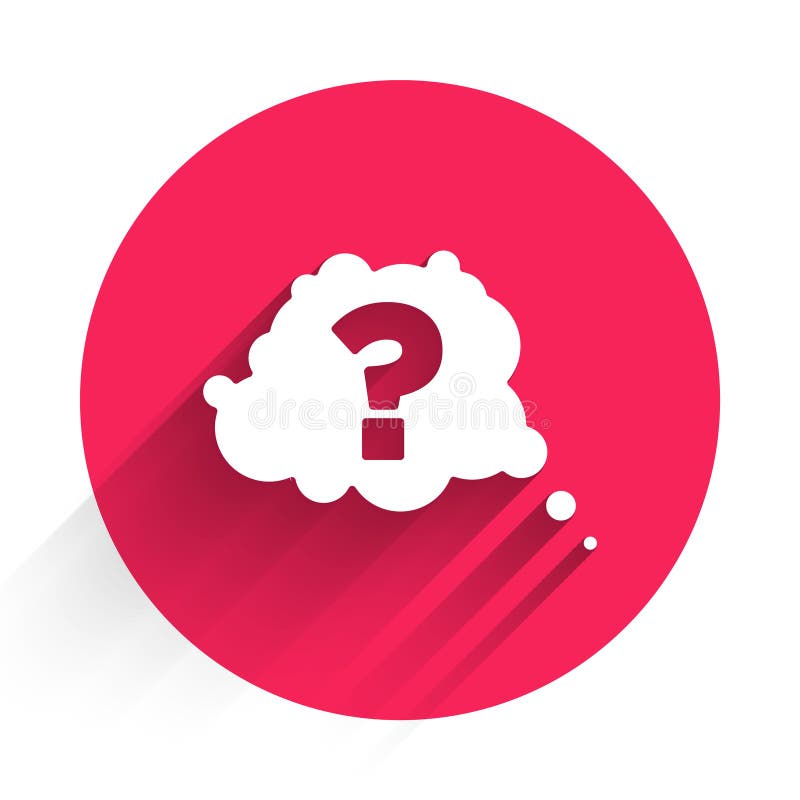 White Question Mark Icon Isolated with Long Shadow. FAQ Sign. Copy ...