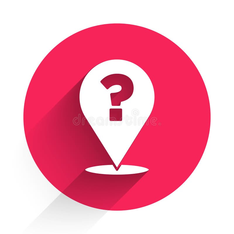 White Question Mark Icon Isolated with Long Shadow. FAQ Sign. Copy ...