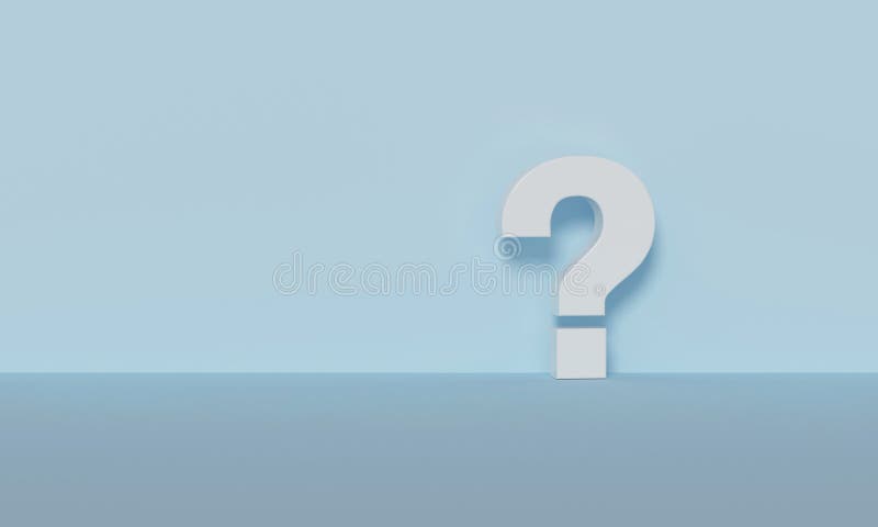 White Question Mark on Light Blue Background Stock Illustration ...