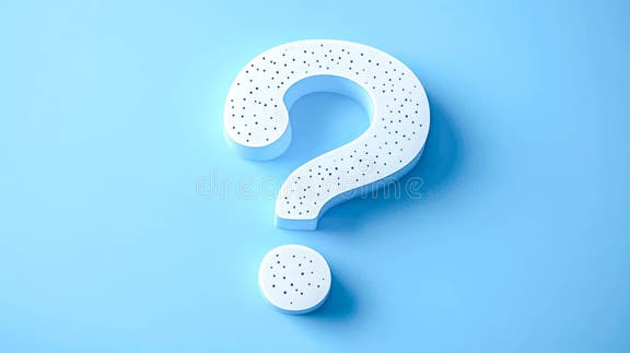 White Question Mark on Light Blue Background, Symbolizing Inquiry, Help ...