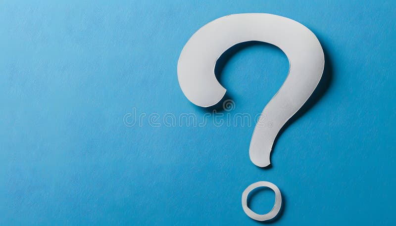 White Question Mark Paper Cutout on Blue Background Stock Illustration ...