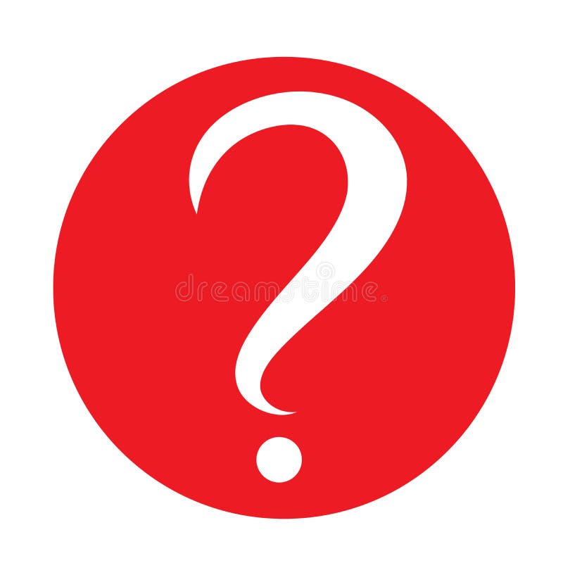 White Question Mark in Red Circle. Vector Icon. Flat Design Style Stock ...