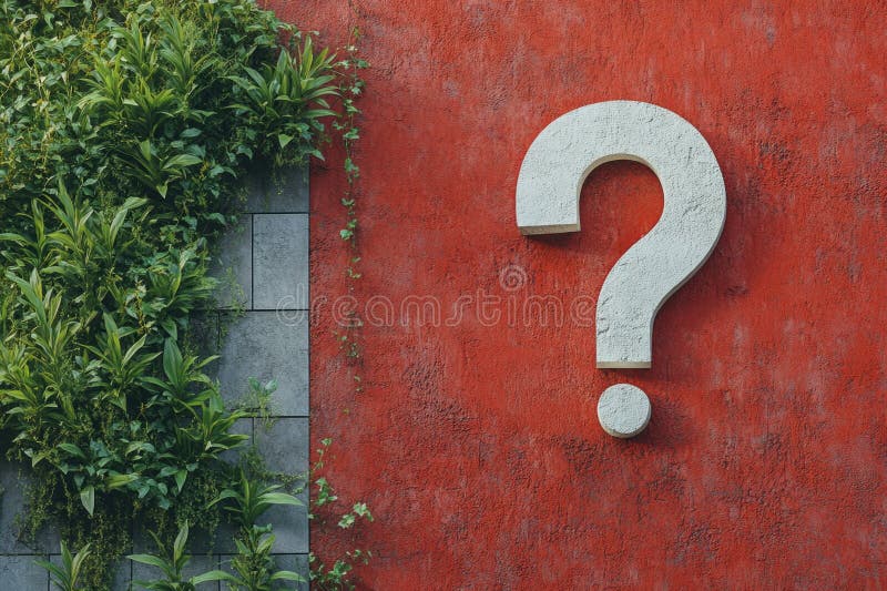 White Question Mark on Red Wall Stock Image - Image of generated, white ...