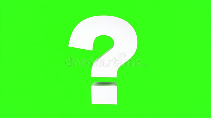 White Question Mark Rotating on Green Screen Stock Video - Video of ...