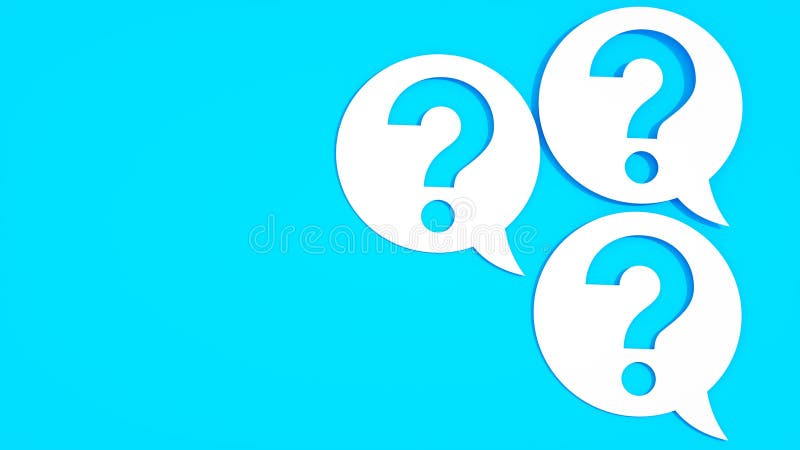White Question Mark Speech Bubbles on Blue Background, Symbolizing ...