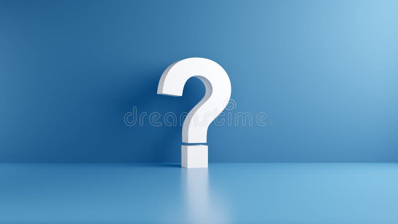 White Question Mark Symbol on Blue Background. Problem, Solution ...