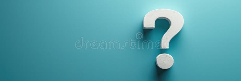 White Question Mark on Teal Background, Minimalist Copy Space ...