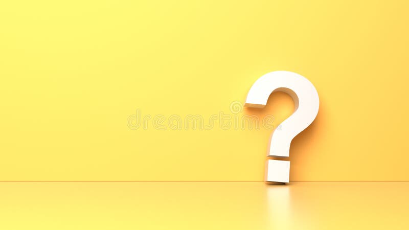 White Question Mark on Yellow Background with Empty Space on Left Side ...