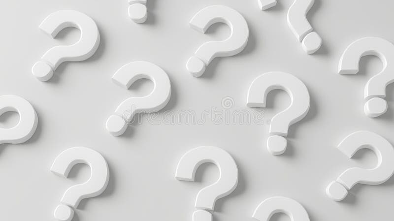 White Question Marks on a White Background Symbolize the Hidden ...