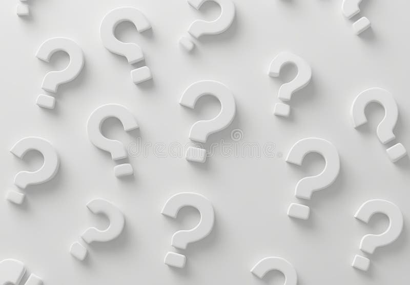 White Question Marks on a White Background Symbolize the Hidden ...