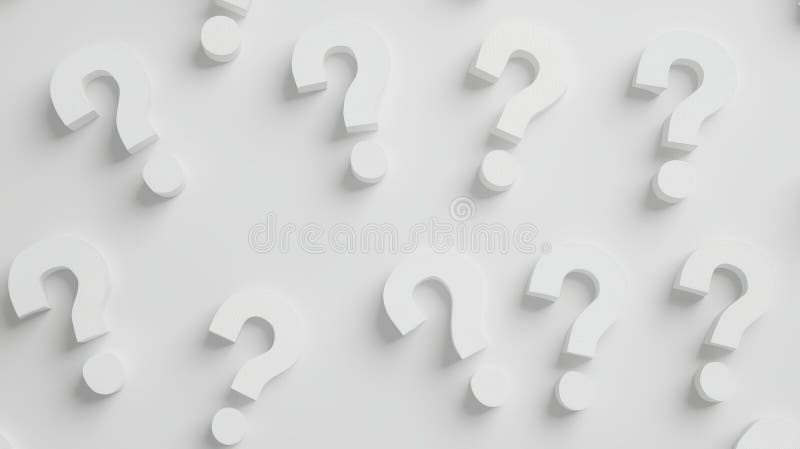 White Question Marks on a White Background Symbolize the Hidden ...