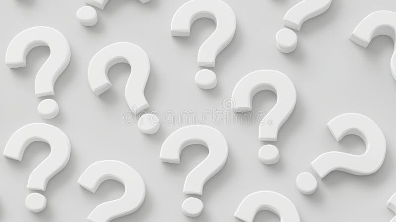White Question Marks on a White Background Symbolize the Hidden ...