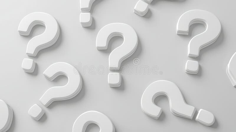 White Question Marks on a White Background Symbolize the Hidden ...