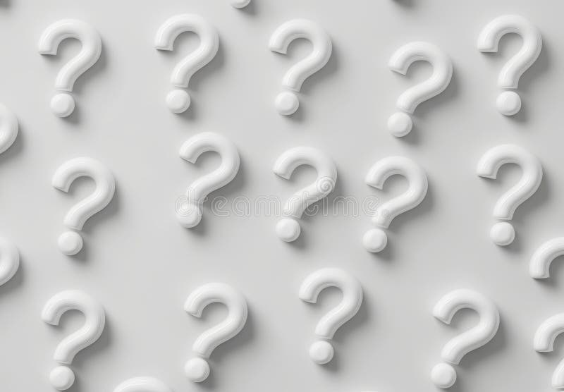 White Question Marks on a White Background Symbolize the Hidden ...