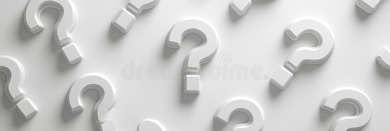 White Question Marks on a White Background Symbolize the Hidden ...