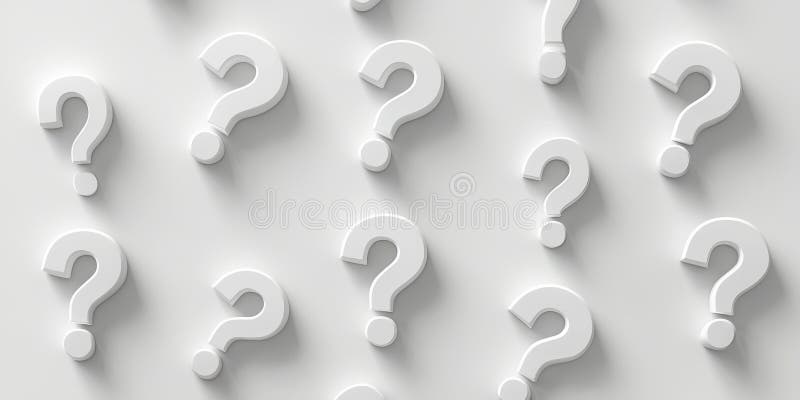 White Question Marks on a White Background Symbolize the Hidden ...