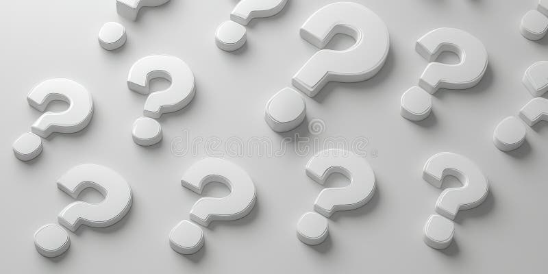 White Question Marks on a White Background Symbolize the Hidden ...