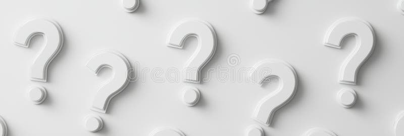 White Question Marks on a White Background Symbolize the Hidden ...
