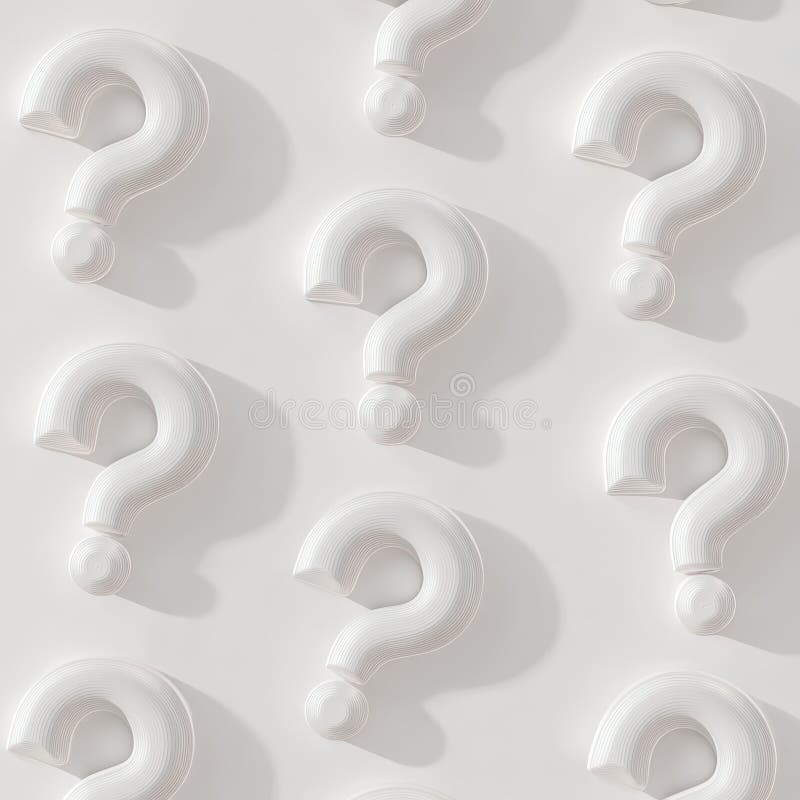 White Question Marks on a White Background Symbolize the Hidden ...