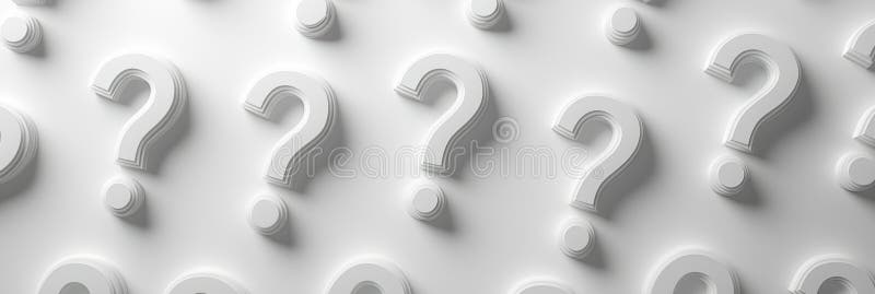 White Question Marks on a White Background Symbolize the Hidden ...