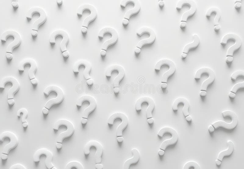 White Question Marks on a White Background Symbolize the Hidden ...