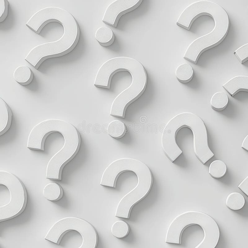 White Question Marks on a White Background Symbolize the Hidden ...