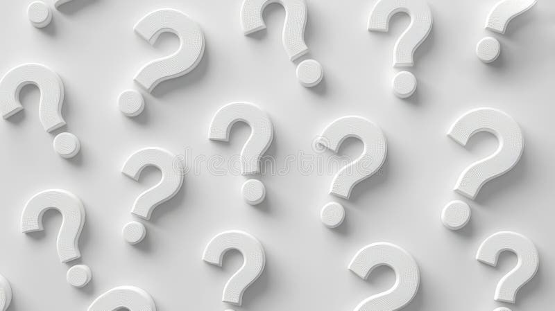 White Question Marks on a White Background Symbolize the Hidden ...