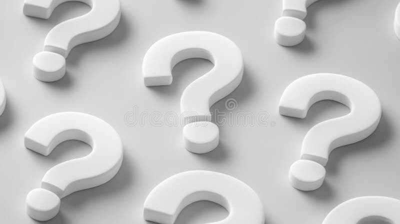 White Question Marks on a White Background Symbolize the Hidden ...