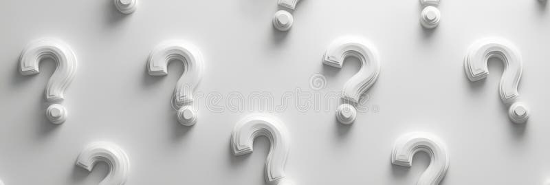 White Question Marks on a White Background Symbolize the Hidden ...