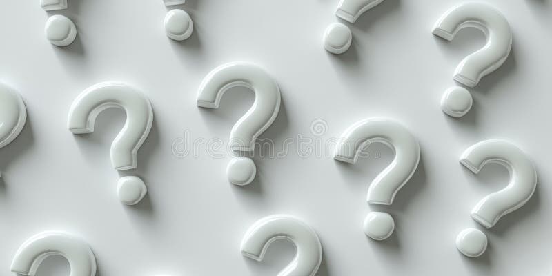 White Question Marks on a White Background Symbolize the Hidden ...