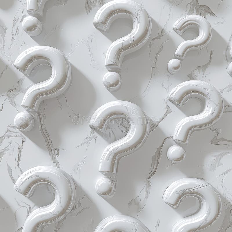White Question Marks on a White Background Symbolize the Hidden ...