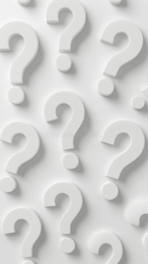 White Question Marks on a White Background Symbolize the Hidden ...