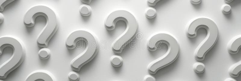White Question Marks on a White Background Symbolize the Hidden ...