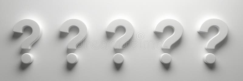 White Question Marks on a White Background Symbolize the Hidden ...