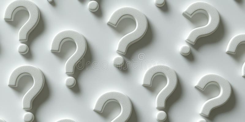 White Question Marks on a White Background Symbolize the Hidden ...