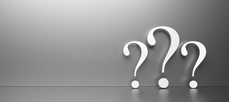 White Question Marks on Black Background with Empty Space on Left Side ...