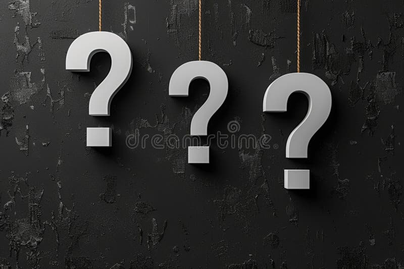 White Question Marks on Black Wall Background Unique FAQ Concept Stock ...
