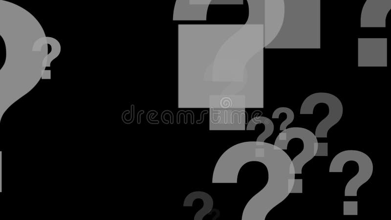 White Question Marks Falling Down on Black Alpha Background Stock Video ...