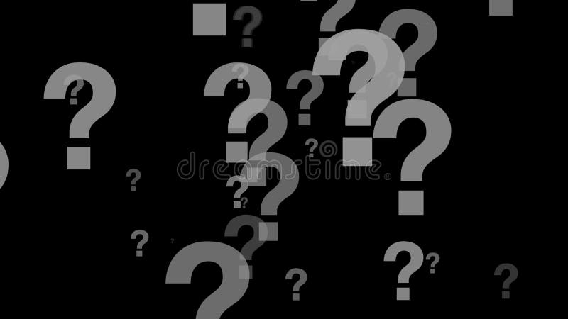 White Question Marks Falling Down on Black Alpha Background Stock ... White Question Marks Falling Down on Black Alpha Background Stock ...
