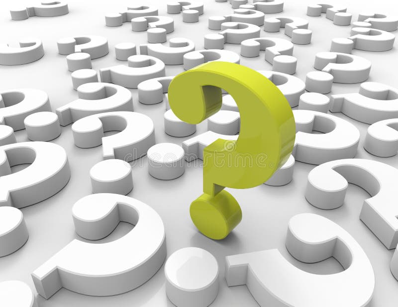 White Question Marks One Green Stock Illustration - Illustration of ...