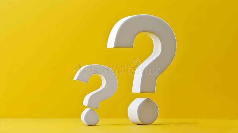 Inquisitive Concept with Large White Question Marks on a Bright Yellow ...