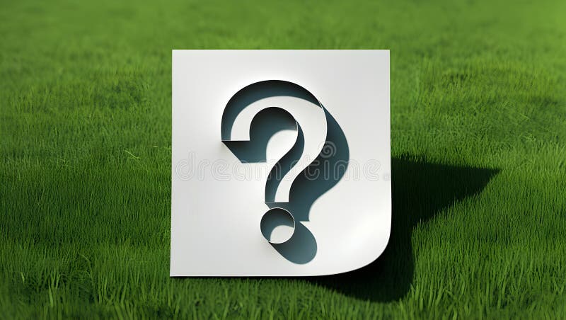 White Question Symbol on Green Grass Texture Stock Illustration ...