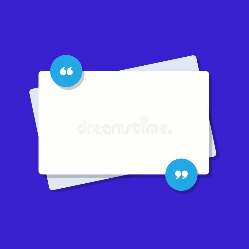 White Quote Card Design on Blue Background Stock Vector - Illustration ...