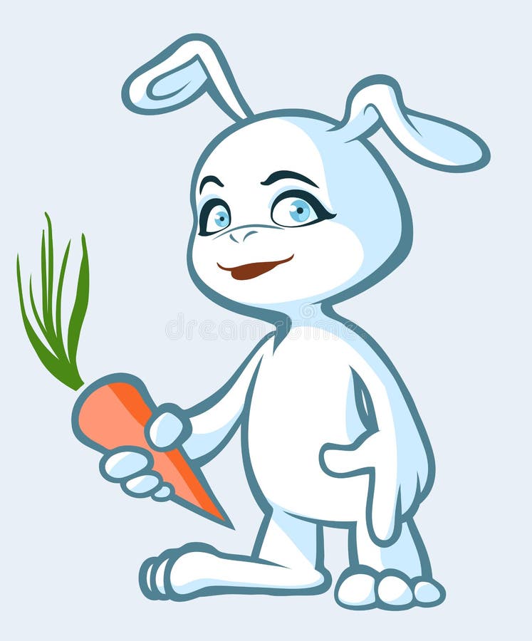 Funny white rabbit stock vector. Illustration of hare - 39294246